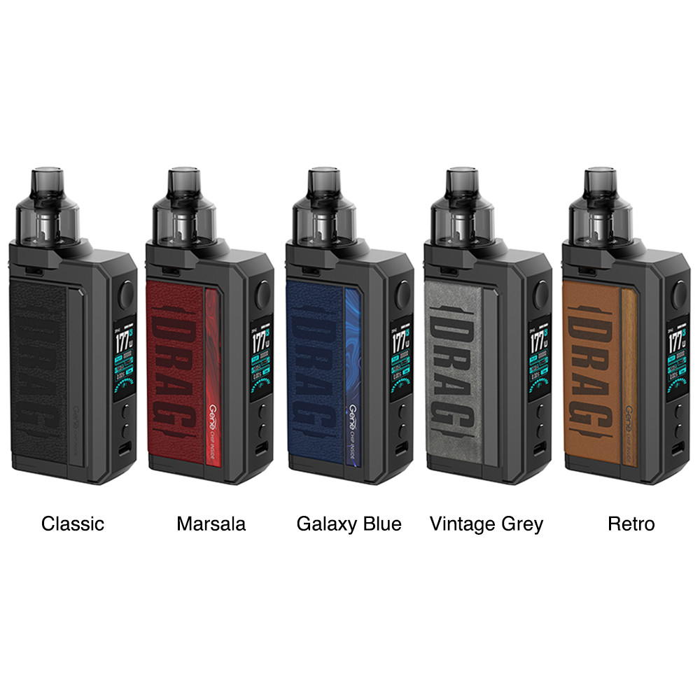 Dual 18650 Pod Mod 177w Kotak Mod Kit Pnp Coils Voopoo Drag Max Vape